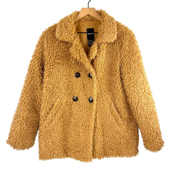 Me Jane | Jackets & Coats | Me Jane Teddy Coat Womens 6 Teddybear Pea ...